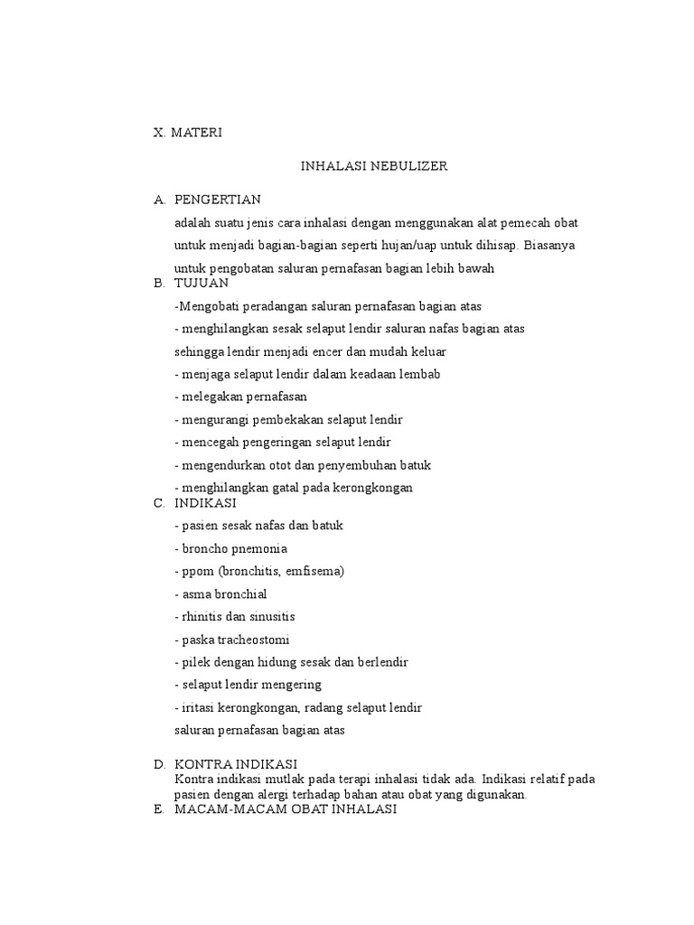 Inhalasi Nebulizer: Panduan Lengkap tentang Definisi, Tujuan, Indikasi ...