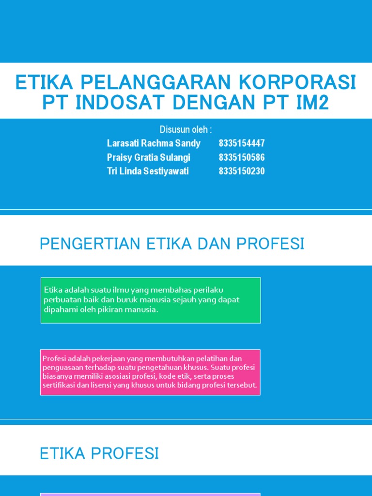 Etika Pelanggaran Korporasi PT Indosat Dengan PT Im2 | PDF | Komputer