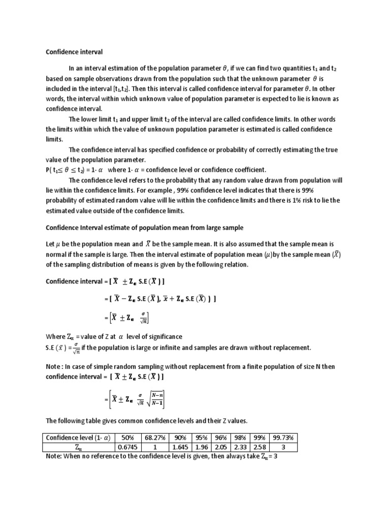 Confidence Interval | PDF | Confidence Interval | Normal Distribution