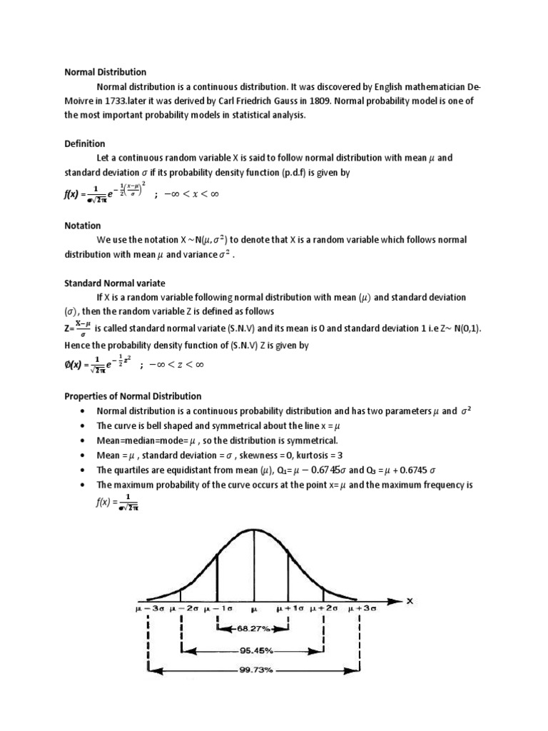 Normal Distribution | PDF | Normal Distribution | Probability Distribution