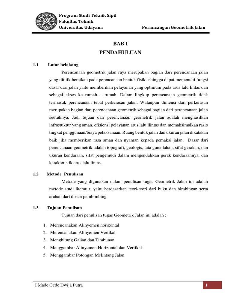 Perancangan Geometrik Jalan Raya Pdf