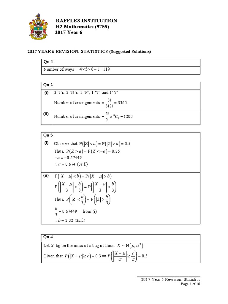 Statistics Revision Ws Pdf Correlation And Dependence P Value