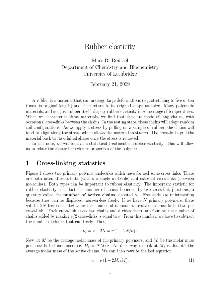 Rubber | PDF | Deformation (Mechanics) | Elasticity (Physics)