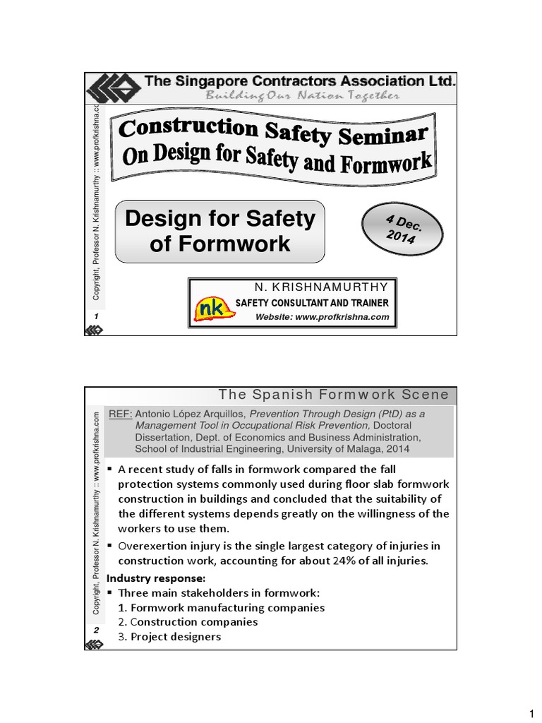 Paper 2 - Design For Safety of Formwork by DR N Krishnamurthy PDF ...