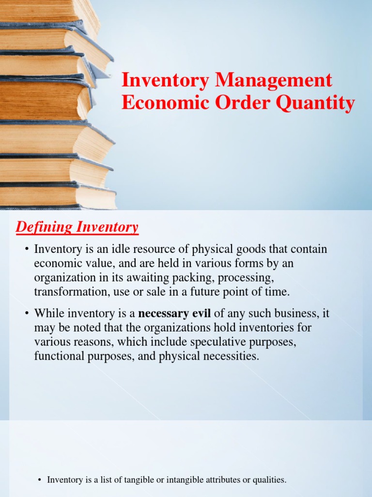 Inventory Management EOQ Final | PDF | Inventory | Demand