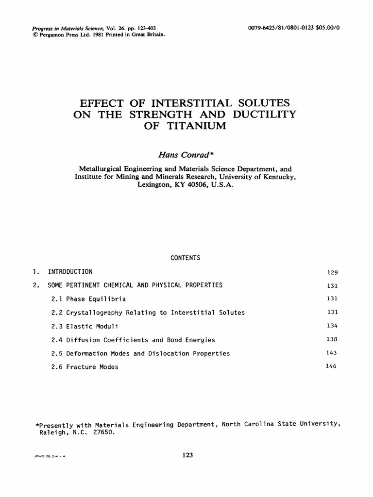 Effect of Interstitial Solutes On The Strength and Ductility of ...