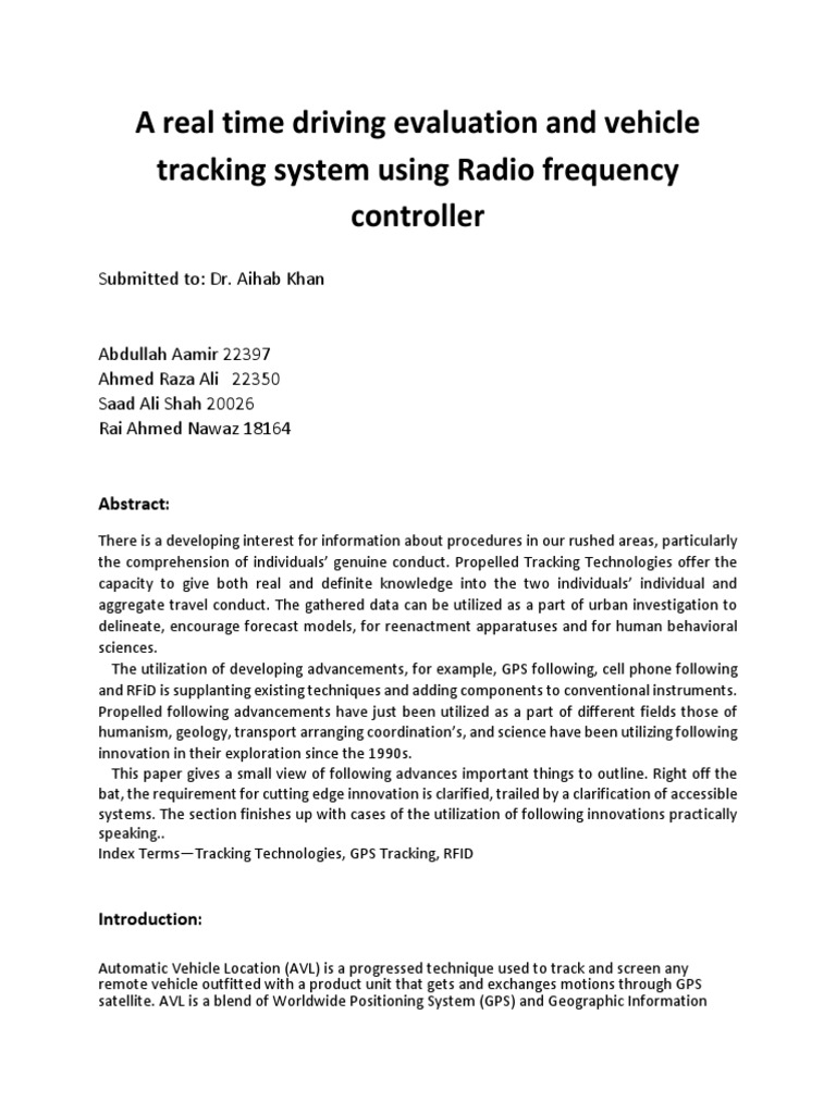 Real time vehicle tracking using RF | PDF | Electronics | Telecommunications