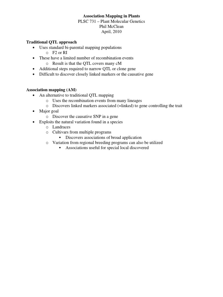 Association Mapping in Plants Reveals Common Variants | PDF | Single Nucleotide Polymorphism ...