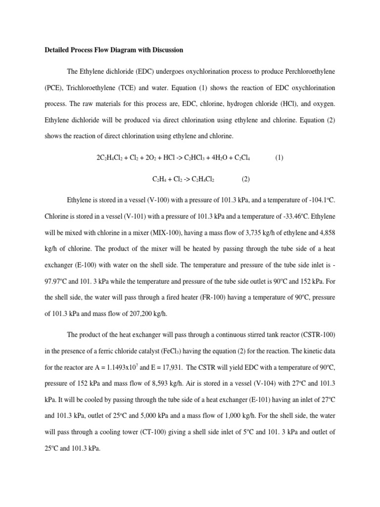 Detailed Process Flow Diagram With Discussion | PDF | Chlorine ...