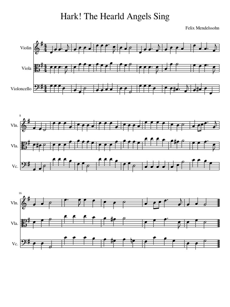 Hark The Herald Angels Sing-Parts | PDF | Bowed Instruments | Orchestras