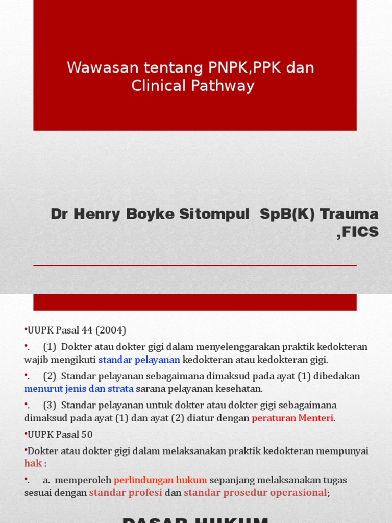 Wawasan Tentang PNPK, PPK, Clinical Pathway | PDF