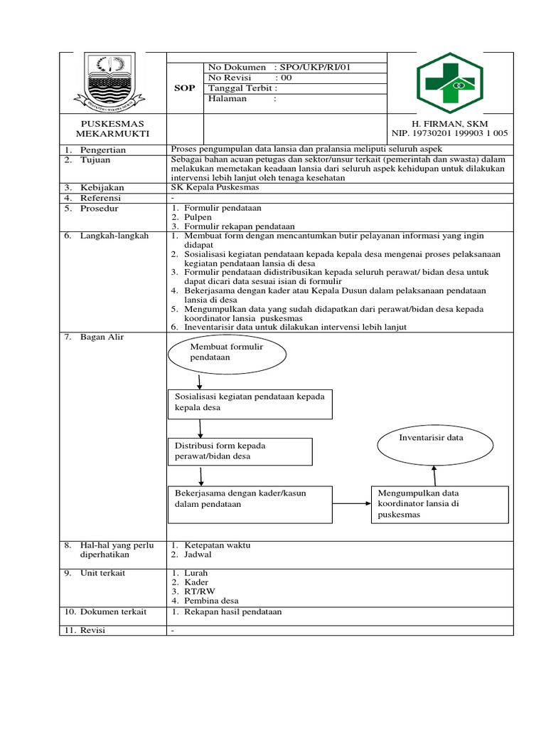 Form Sop Akreditasi Pendataan | PDF