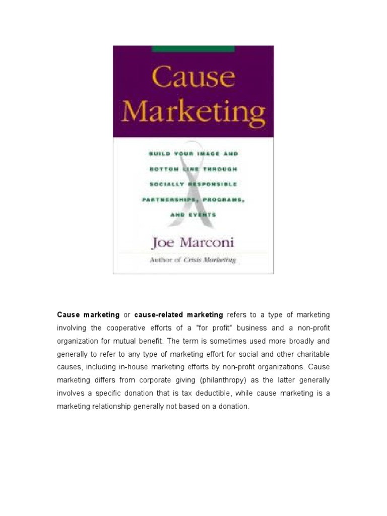 Cause Related Marketing | PDF | Microeconomics | Business Economics
