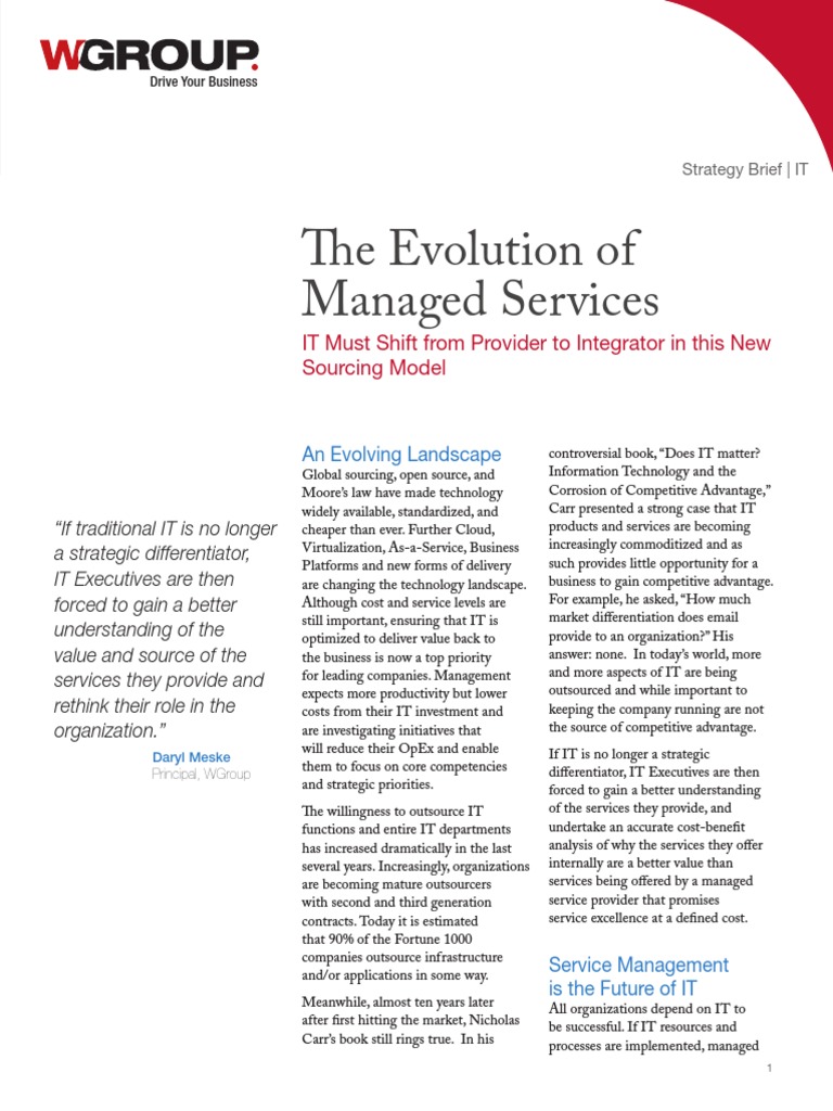 Evolution of Managed Services PDF | PDF | Software As A Service | Itil