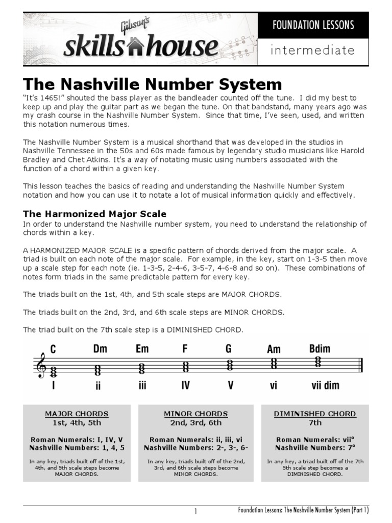Nashville Number System PDF | PDF | Chord (Music) | Musicology