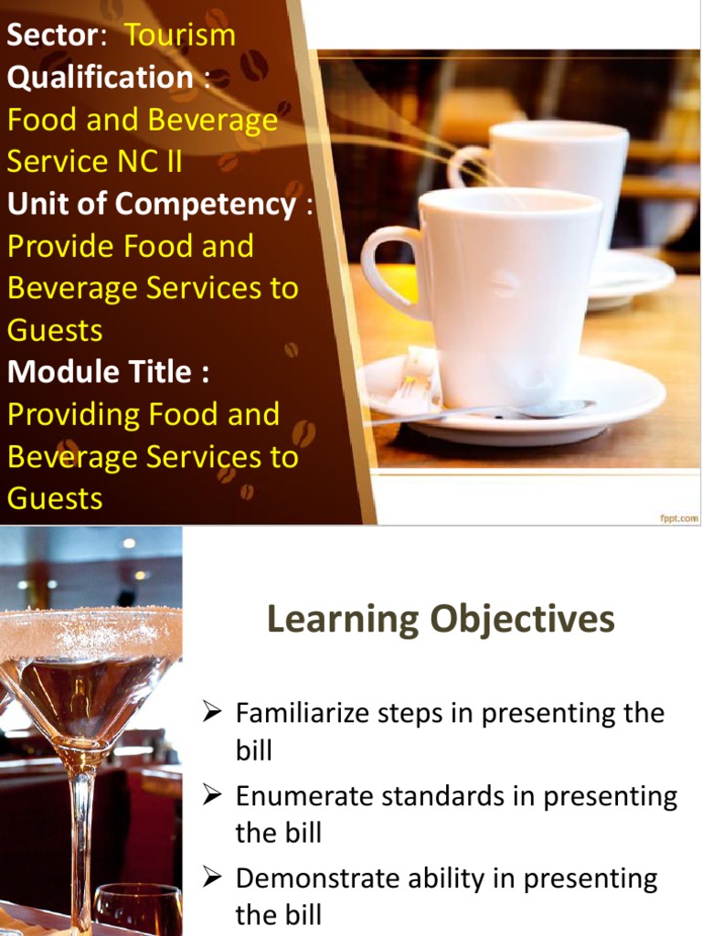 Food and Beverage Service Techniques | PDF