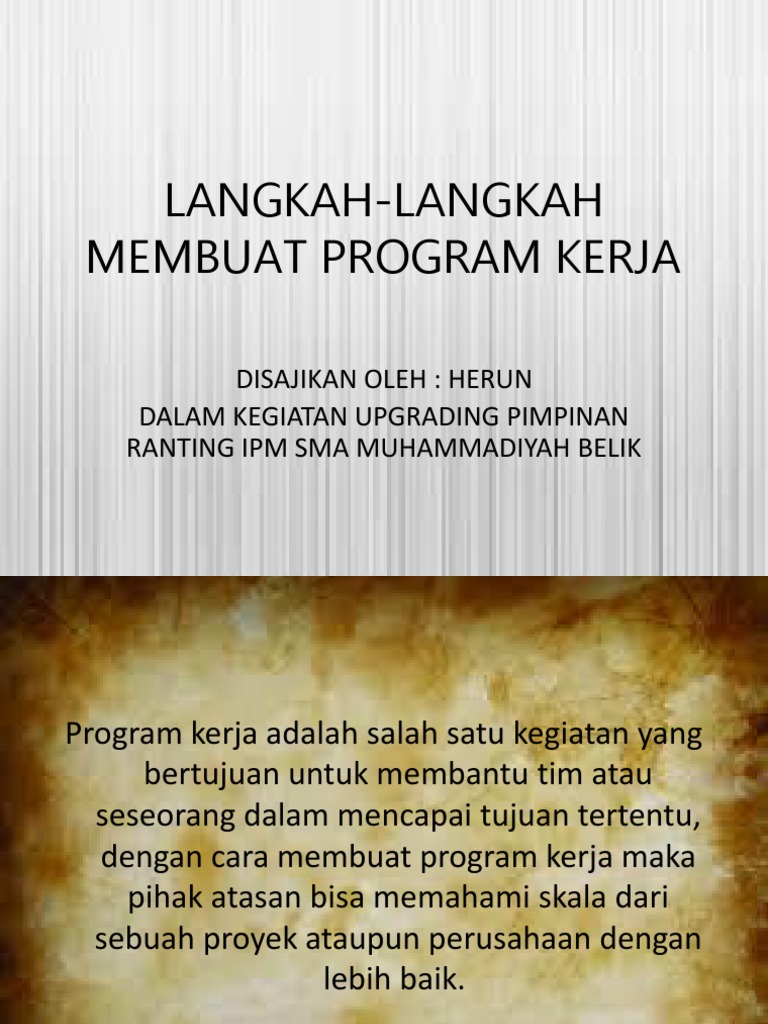 Langkah Membuat Program Kerja Efektif | PDF