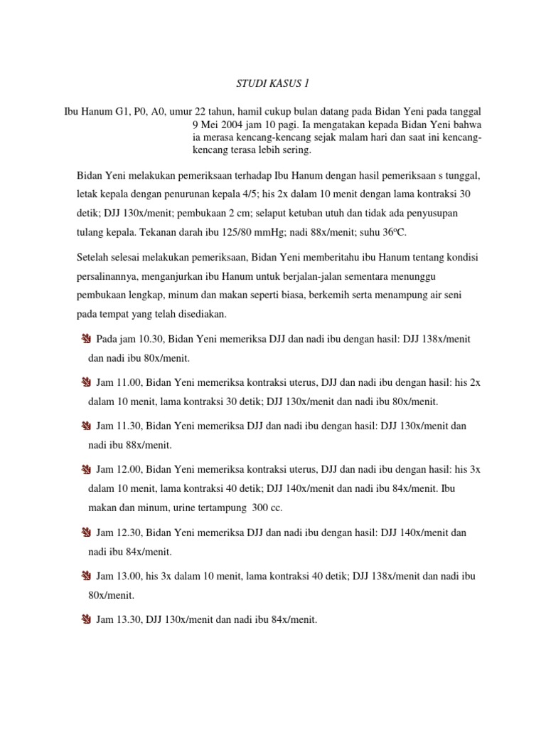 Contoh Kasus Partograf | PDF