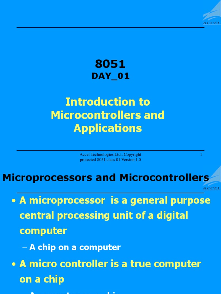 Introduction To Microcontrollers and Applications: Protected 8051 Class ...