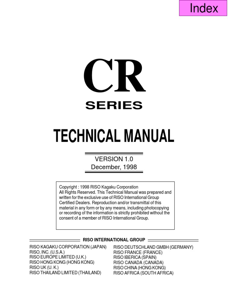 Riso CR1630-Technical-Manual PDF | PDF | Image Scanner | Electrical ...