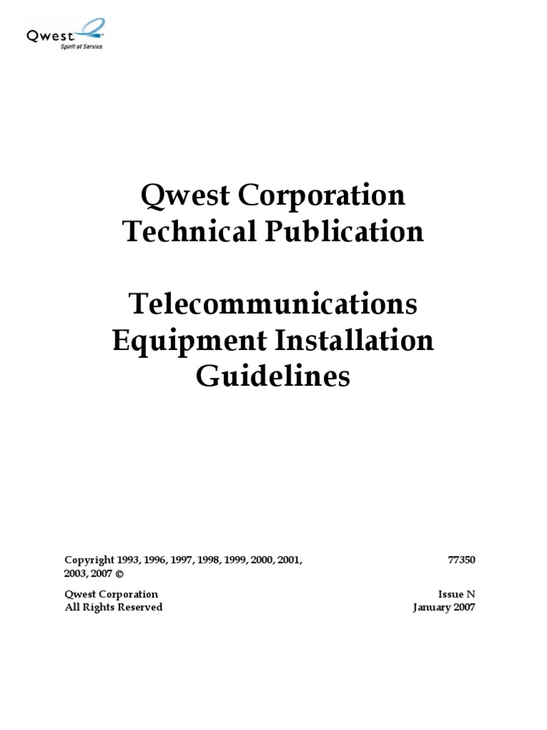 Qwest Guidelines | PDF | Coaxial Cable | Direct Current