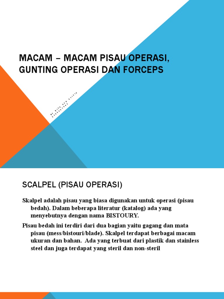 Macam - Macam Pisau Operasi, Gunting Operasi Spesialit Dita | PDF