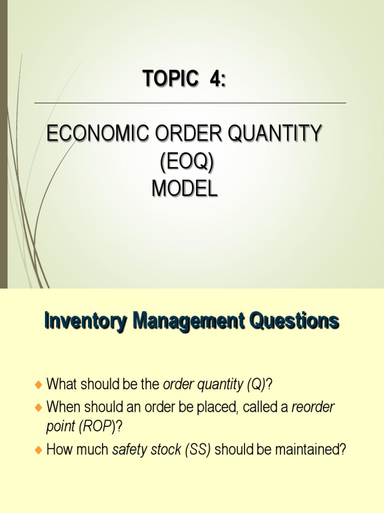 Chapter-2-EOQ-MODEL.ppt | Inventory | Economics
