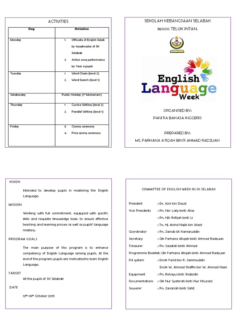 Buku Program English Week | PDF | Human Communication | Cognitive Science