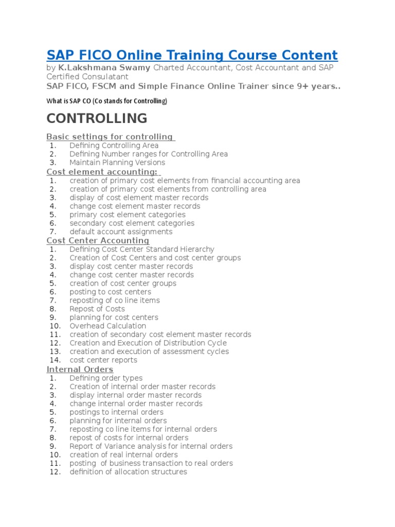 What Is SAP CO Module | PDF | Profit (Accounting) | Invoice