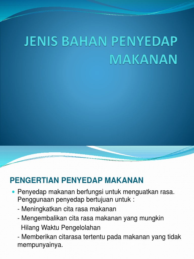 Jenis Bahan Penyedap Makanan | PDF
