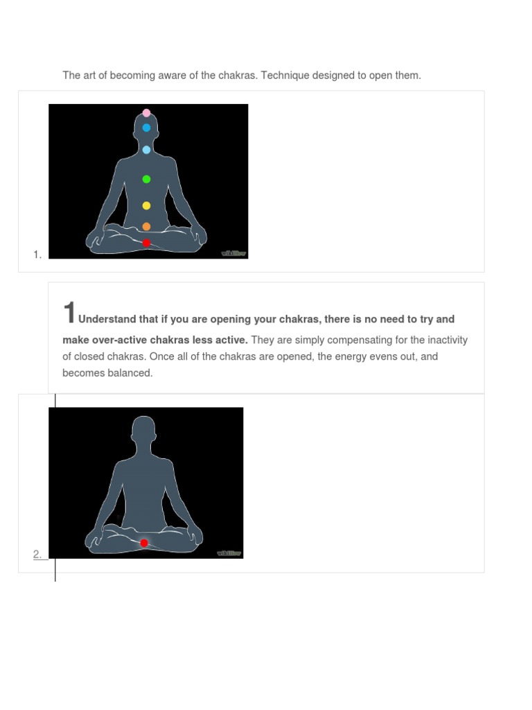 The Art of Becoming Aware of The Chakras. Technique Designed To Open ...