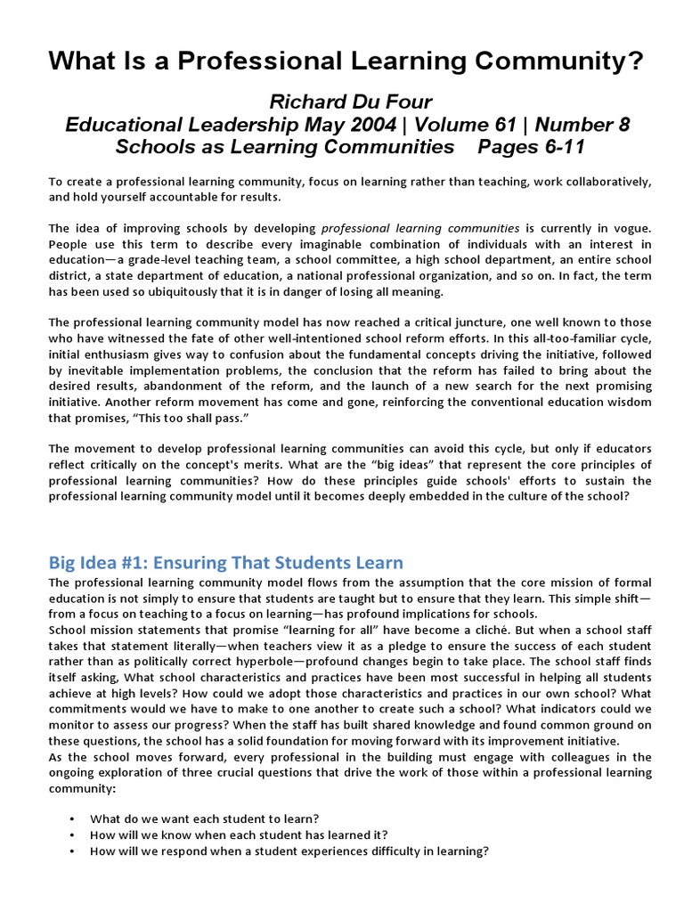 What Is A Professional Learning Community | Download Free PDF ...