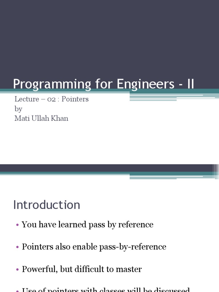 Programming For Engineersii Lec02 Download Free Pdf Pointer Computer Programming Areas
