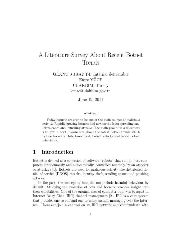 Botnet Trends M2 | PDF | Denial Of Service Attack | Email Spam