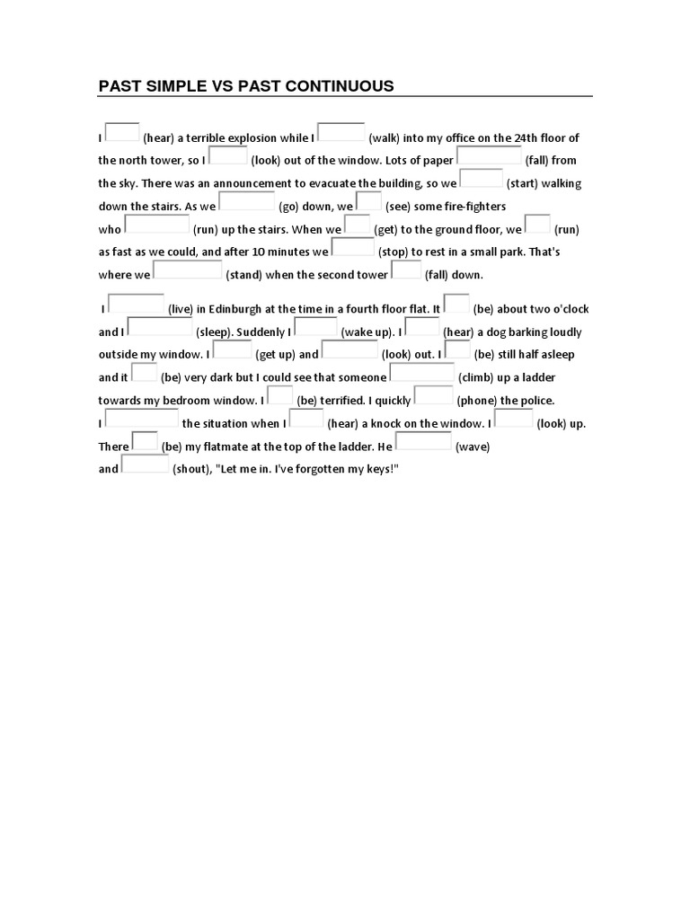 Describing Past Events: Comparing the Use of the Past Simple and Past ...