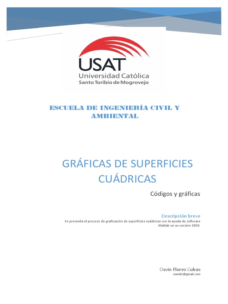 Graficas Superficies Cuádricas en Matlab | PDF | Enseñanza de matemática