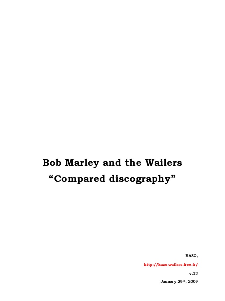 Bob Full Discograph | PDF | Bob Marley | Contemporary Music