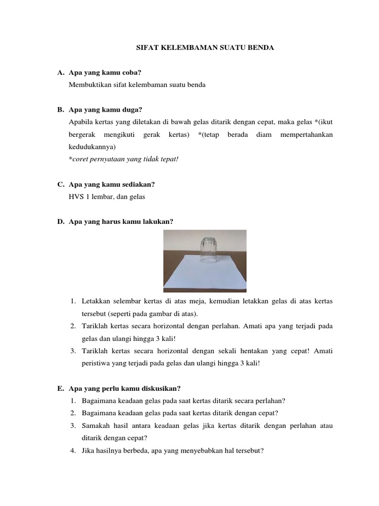 Sifat Kelembaman Suatu Benda | PDF