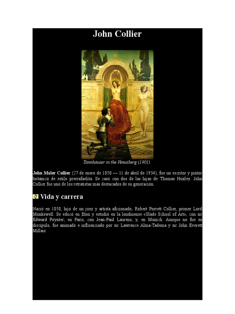 Obras y legado de John Collier | PDF | Pinturas | Artes (general)
