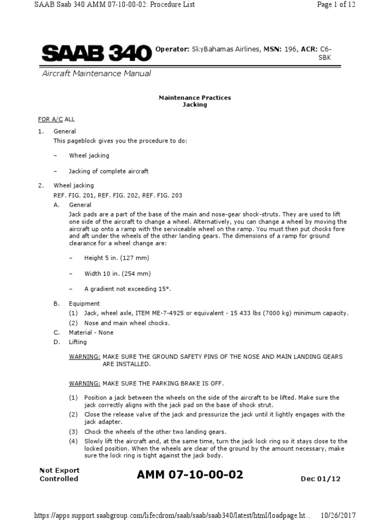 Amm 07-10-00 | Download Free PDF | Landing Gear | Aviation