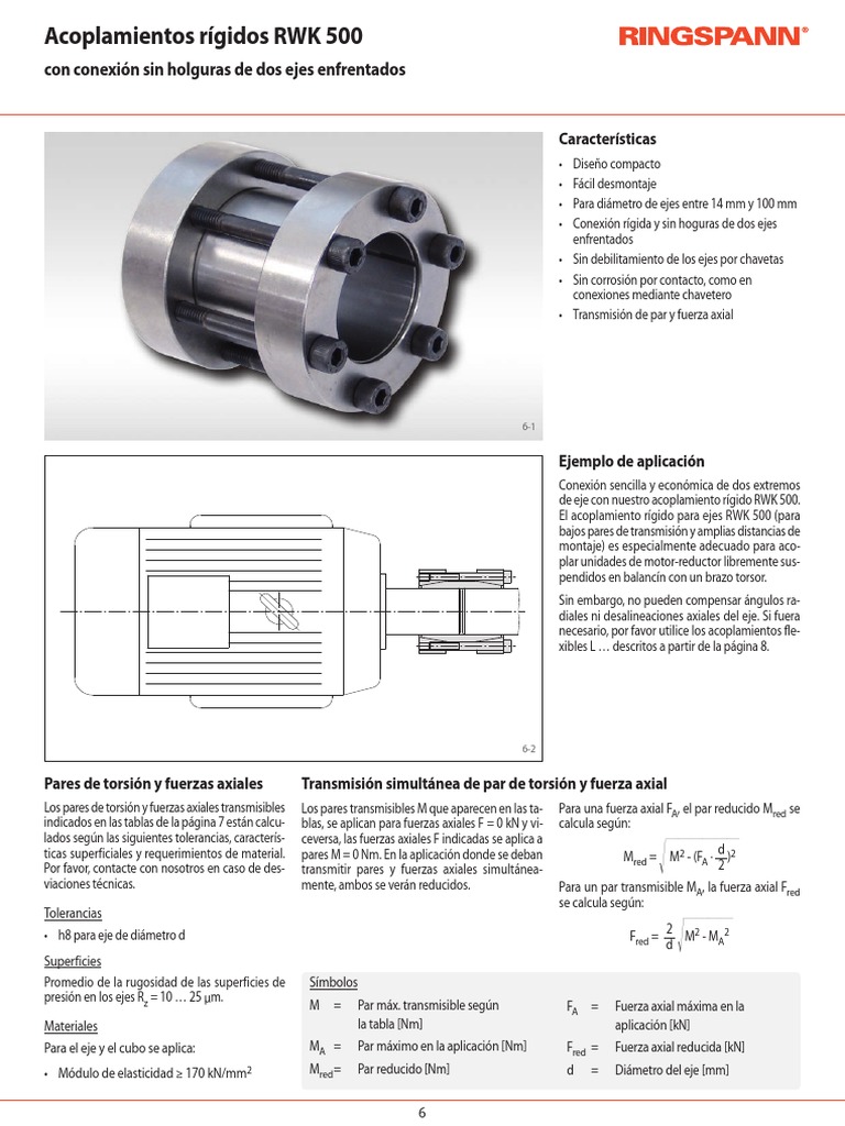 Acople Rigido RWK 500 ES | PDF | Física Aplicada e Interdisciplinaria | Mecánica
