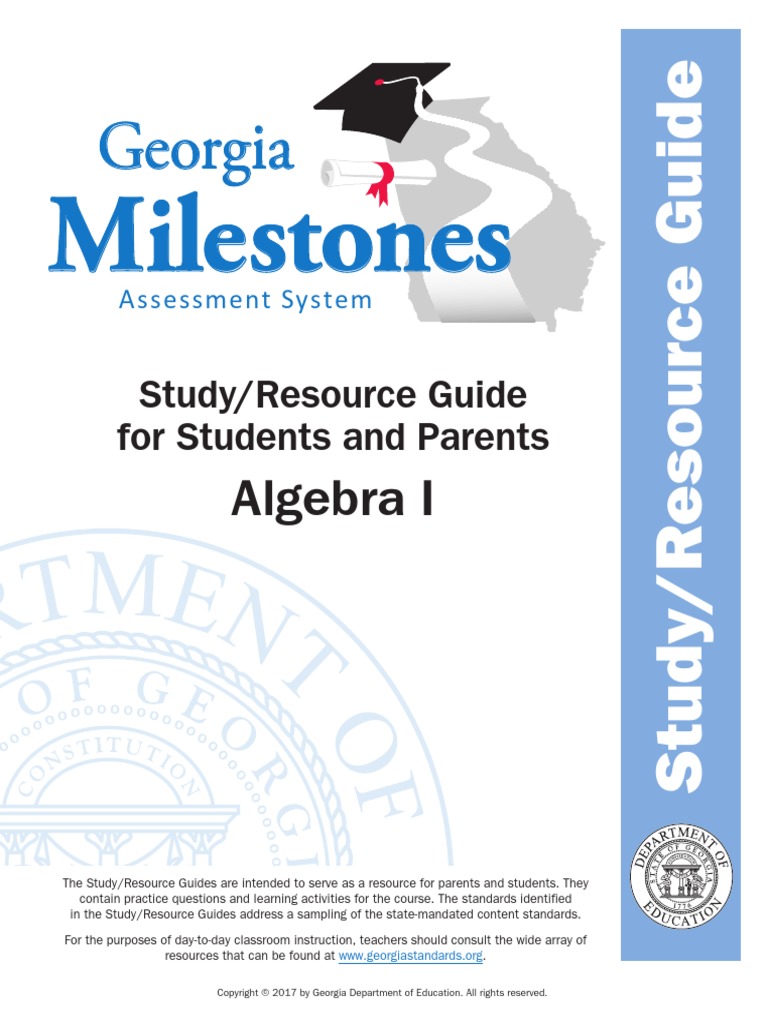 Milestones Studyguide Algebra1 11-16 Compressed | PDF | Rational Number ...