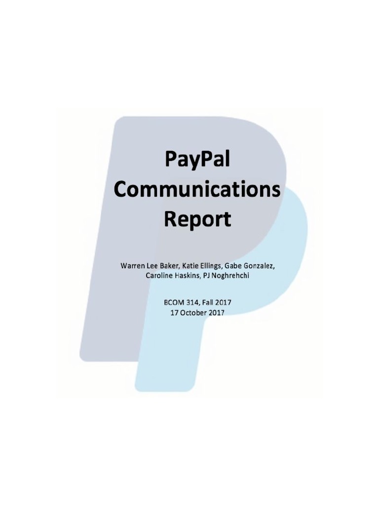 PayPal Final Communications Plan | PDF | Marketing | Communication