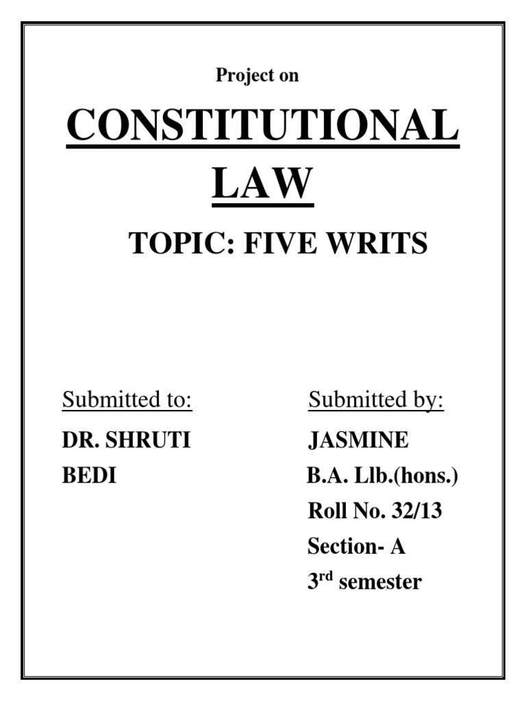 Writ of Certiorari | Writ | Writ Of Prohibition