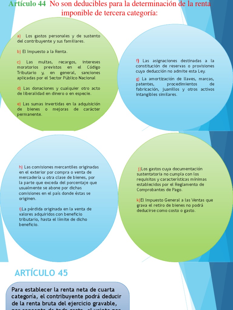 Artículo 44 | PDF | Impuestos | Impuesto sobre la renta