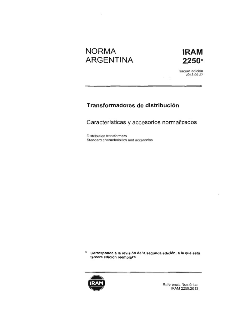 IRAM 2250 - 2013 Transformadores de Distribucion - Características y ...