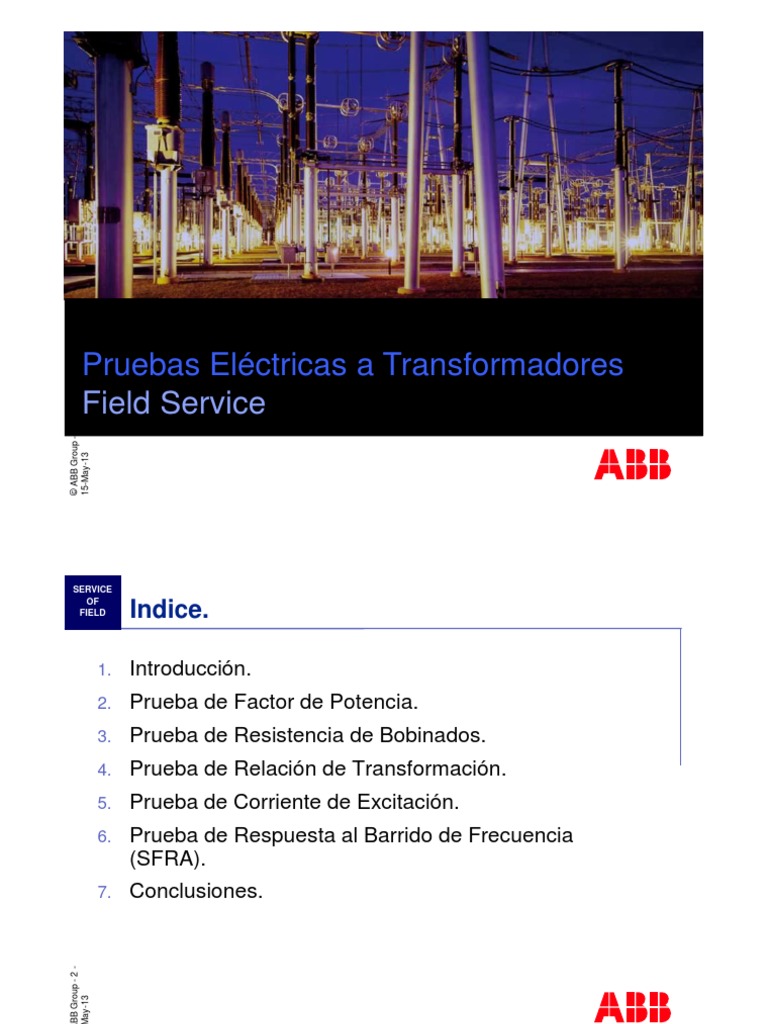 Pruebas Electricas en Transformadores ABB PDF | PDF | Transformador | Resistencia Eléctrica y ...