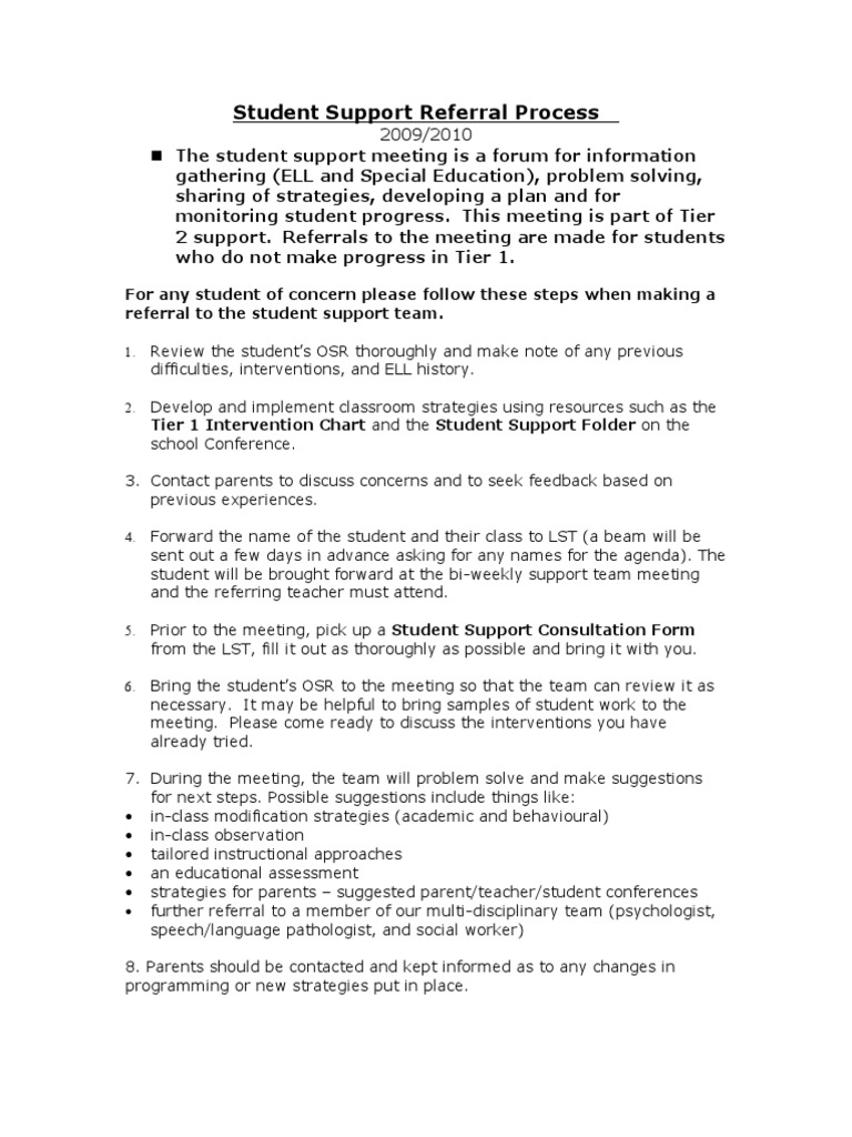 Spec Ed Referral Process | PDF | Special Education | Education Theory