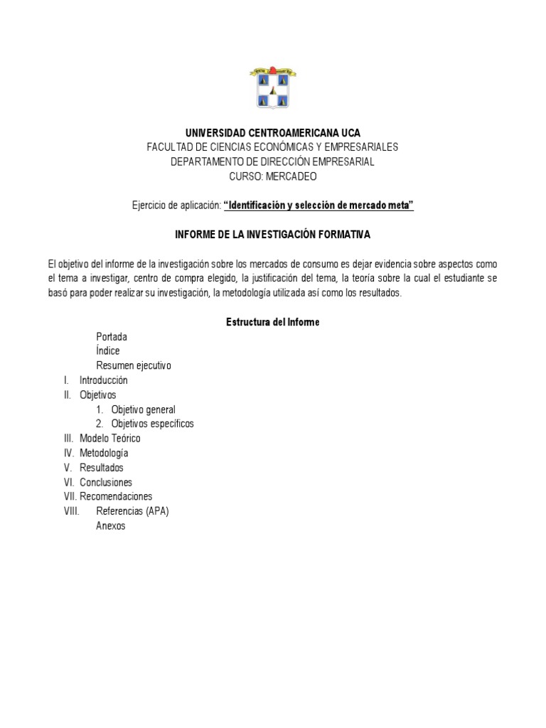 Estructura Del Informe de Investigacion Formativa PDF | PDF | Teoría | Producto (Negocio)