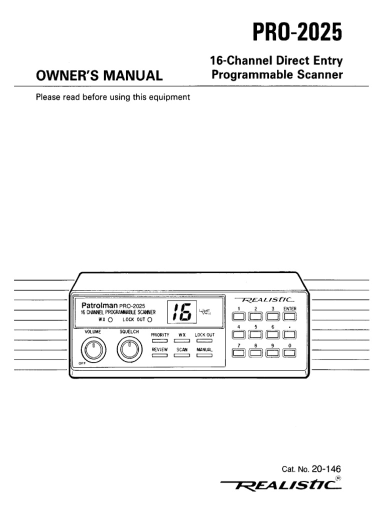 PRO-2025 (Owner's Manual) | PDF